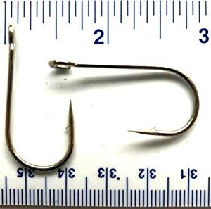 100 Gerry's Tackle 9171 6X Strong Nickel Plated Open Eye Siwash Hooks Size 1/0