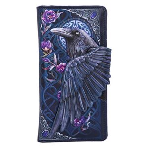 nemesis now embossed purse, gothic wallet, 18.5cm - ravens flight