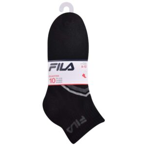 FILA Men's 10-Pack Chevron Striped Quarter Socks, Multi, One Size