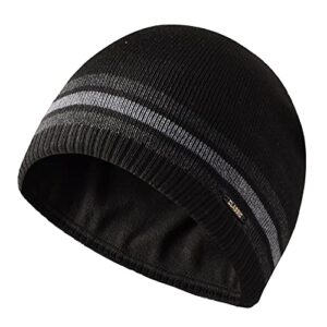 hirui knit beanie winter hats for men women kids-warm classic daily skull cap (black)