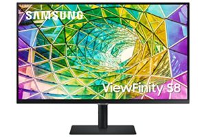 samsung viewfinity s80a series 27-inch 4k uhd (3840x2160) computer monitor, hdmi, usb hub, hdr10 (1 billion colors), height adjustable stand, tuv-certified intelligent eye care (ls27a804nmnxgo),black