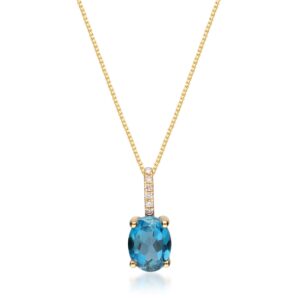 gin & grace women's 14k yellow gold genuine topaz pendant with diamonds | ethically, authentically & organically sourced (oval) shaped hand-crafted jewelry gj15854p-lbt white gold