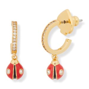 kate spade new york nature walk ladybug huggies earrings red multi one size