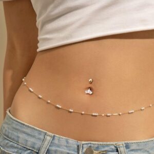 COCHARM 14G Christmas Belly Button Ring Gold Short Bar Belly Button Rings Belly Ring Surgical Steel