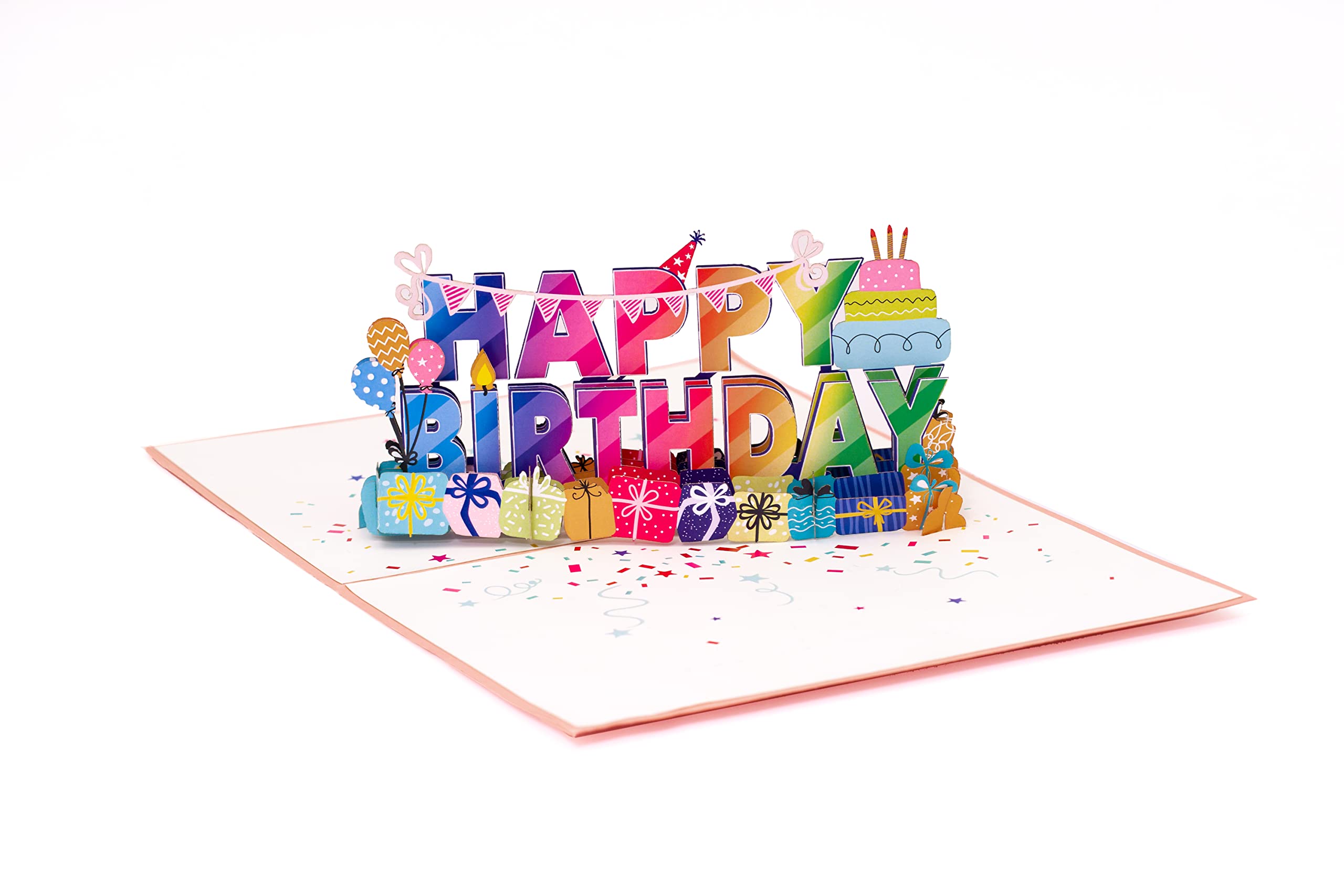 Rykamia Happy Birthday Pop Up Card With Envelop, 3D Birthday Card, Deluxe Birthday Card For Her, Pop Up Birthday Cards for Women, Birthday Greeting Card, Birthday Card For Him, Feliz Cumpleanos Abuela