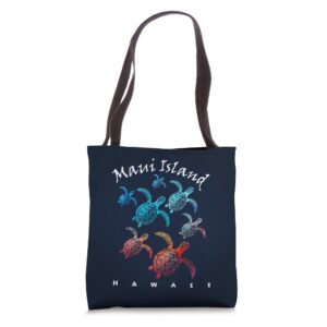 maui island hawaii beach vacation trip vintage sea turtles tote bag