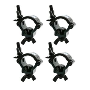 mini stage light clamp 18-20mm 0.70”-0.80” od tubing/pipe aluminum mounting truss clamps max heavy duty load 22lbs black 4 pack