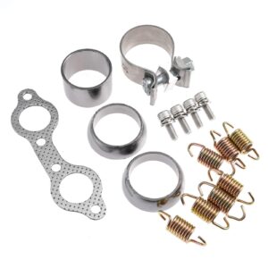 Exhaust Manifold Gasket Spring Rebuild Kit with Clamp for Polaris Ranger RZR 800 2008-2010 Replaces 3610047 7041687 7041804 5811511