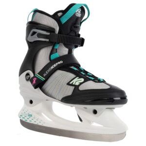 k2 alexis ice pro white grey teal womens ice skates - white/gray/teal / 7.0