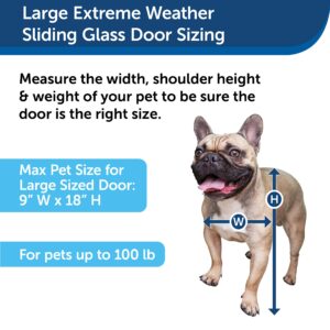 PetSafe Extreme Weather Sliding Glass Pet Door - Easy to Install, Perfect for Rental Homes and Apartments - Adjustable Height 75 7/8" to 80 11/16" - Insert for Patio Sliding Glass Doors, Large Size