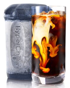 hyperchiller hc2bg patented iced coffee/beverage cooler, new, improved,stronger and more durable! ready in one minute, reusable for iced tea, wine, spirits, alcohol, juice, 12.5 oz, slate blue