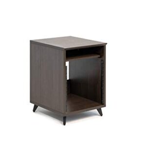 Gator Frameworks Elite Series 10U Studio Rack Desk with Slide-Out Tray and Rear Cable Passthrough; Dark Walnut Finish (GFW-ELITEDESKRK-BRN)