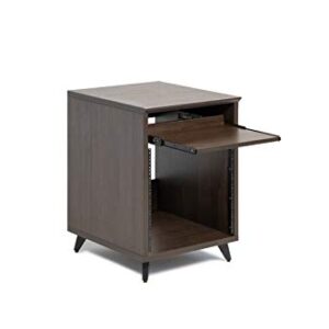 Gator Frameworks Elite Series 10U Studio Rack Desk with Slide-Out Tray and Rear Cable Passthrough; Dark Walnut Finish (GFW-ELITEDESKRK-BRN)