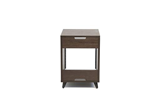 Gator Frameworks Elite Series 10U Studio Rack Desk with Slide-Out Tray and Rear Cable Passthrough; Dark Walnut Finish (GFW-ELITEDESKRK-BRN)