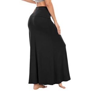 American Trends Womens Maxi Skirts Long Skirt for Women High Waist Maxi Dresses Black Medium