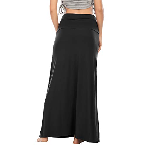 American Trends Womens Maxi Skirts Long Skirt for Women High Waist Maxi Dresses Black Medium