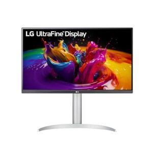 lg 27up850-w monitor 27” uhd (3840 x 2160) ips display, vesa displayhdr 400, dci-p3 95% color gamut, usb-c,3-side virtually borderless display, height/pivot/tilt adjustable stand - silver