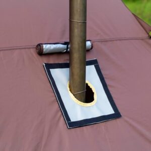 HTgears Pomoly Fireproof ove Jack Cloth With Chimney Hole For Wood ove Hot Tent Camping 9.4x9.4