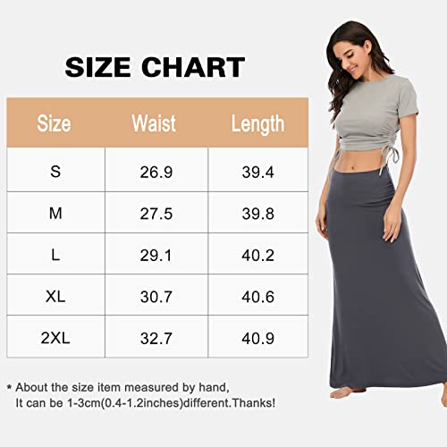 American Trends Womens Maxi Skirts Long Skirt for Women High Waist Maxi Dresses Black Medium