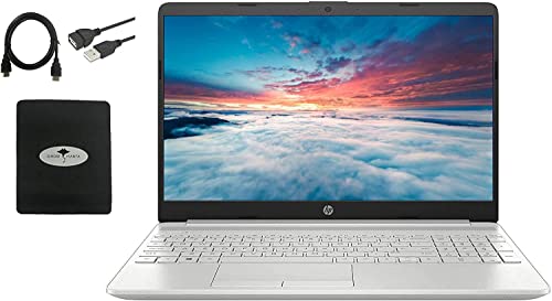 HP 2023 15.6 HD Laptop for Business and Student, AMD Ryzen 3 3250U(Up to 3.5GHz), 16GB RAM, 1TB HDD+256GB SSD, Ethernet, WiFi, Fast Charge, HDMI, w/Ghost Manta Accessories, Natural Silver