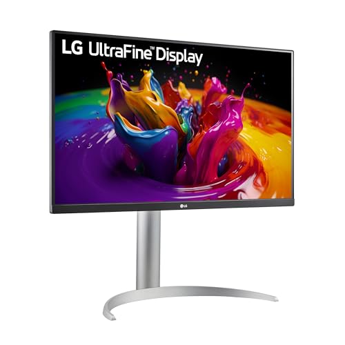 LG 27UP850-W Monitor 27” UHD (3840 x 2160) IPS Display, VESA DisplayHDR 400, DCI-P3 95% Color Gamut, USB-C,3-Side Virtually Borderless Display, Height/Pivot/Tilt Adjustable Stand - Silver