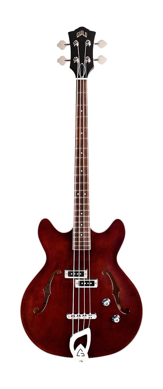 Guild Guitars Starfire I Bass Semi-Hollow Body Double-Cut Bass, Vintage Walnut, Newark St. Collection