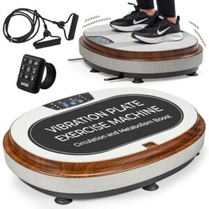 lifepro relaxavibe vibration plate exercise machine - vibration platform for circulation & metabolism boost - elegant living-room vibration machine - whole body vibration plate with heated ottoman