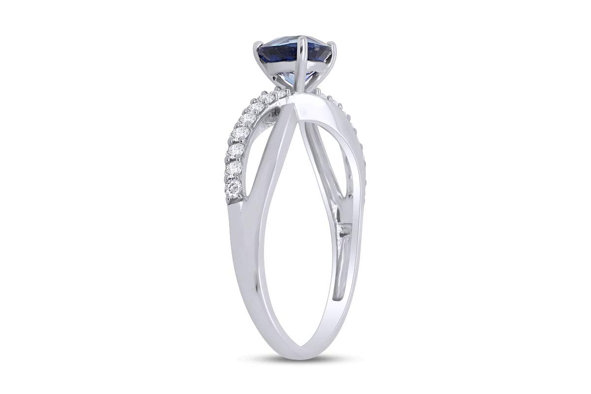 AFFY 1 1/4 Carat Simulated Tanzanite & White Sapphire Infinity Ring Jewelry Gift for Women in 14k White Gold Plated Brass (White Color, Clarity, VVS1-VVS2, 1.25 Cttw) - 10