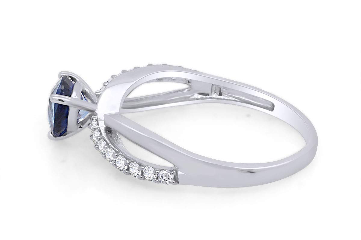 AFFY 1 1/4 Carat Simulated Tanzanite & White Sapphire Infinity Ring Jewelry Gift for Women in 14k White Gold Plated Brass (White Color, Clarity, VVS1-VVS2, 1.25 Cttw) - 10