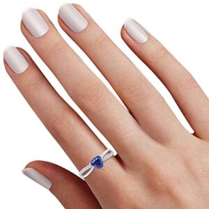 AFFY 1 1/4 Carat Simulated Tanzanite & White Sapphire Infinity Ring Jewelry Gift for Women in 14k White Gold Plated Brass (White Color, Clarity, VVS1-VVS2, 1.25 Cttw) - 10