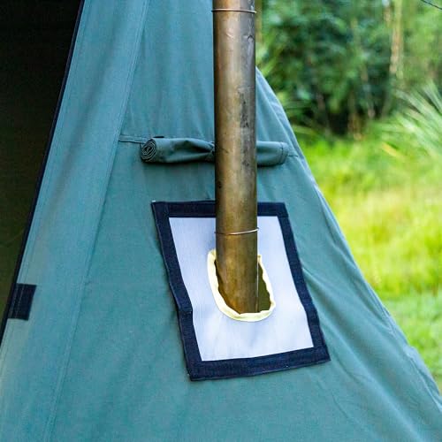 HTgears Pomoly Fireproof ove Jack Cloth With Chimney Hole For Wood ove Hot Tent Camping 9.4x9.4