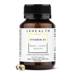 jshealth vitamin d3 1000iu supplement for healthy muscle function, bone and heart health, and immune support