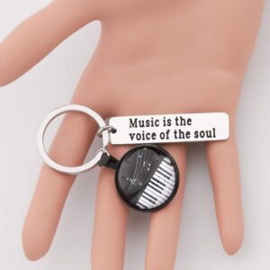 Gzrlyf Musician Gifts Piano Keychain Music is the Voice of the Soul Musician Gifts Music Major Gifts Music Teacher Gifts (Music is the Voice of the Soul)