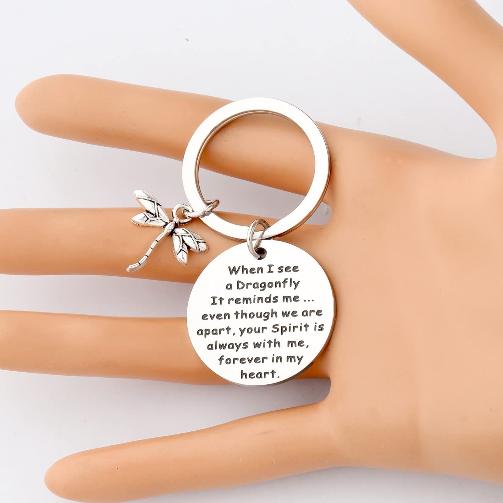 PENQI Dragonfly Jewelry Dragonfly Memorial Gift When I See a Dragonfly It Reminds Me Your Spirit Is Always With Me Keychain Loss of Loved One Gift (Dragonfly Keychain)