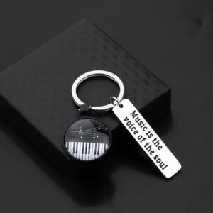 Gzrlyf Musician Gifts Piano Keychain Music is the Voice of the Soul Musician Gifts Music Major Gifts Music Teacher Gifts (Music is the Voice of the Soul)