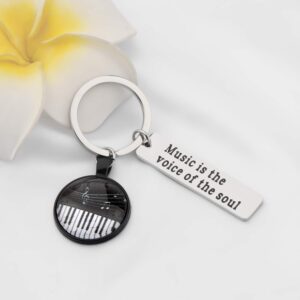 Gzrlyf Musician Gifts Piano Keychain Music is the Voice of the Soul Musician Gifts Music Major Gifts Music Teacher Gifts (Music is the Voice of the Soul)