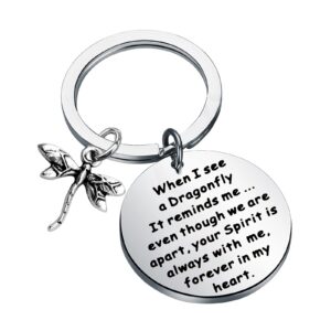 penqi dragonfly jewelry dragonfly memorial gift when i see a dragonfly it reminds me your spirit is always with me keychain loss of loved one gift (dragonfly keychain)