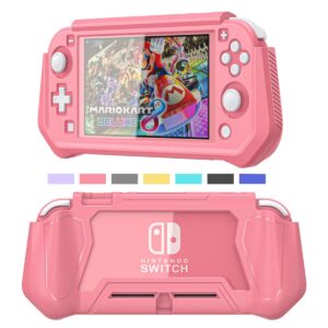 inotogg coral compatible with nintendo switch lite case with anti-scratch and shock absorbing protective cover, protects from scratches, dust, fingerprints, and falls