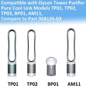 Laukowind Replacement TP02 Air Purifier Filters Compatible with All Dyson Pure Cool Link Models TP01, TP02, TP03, BP01, AM11 Tower Purifier Part # 968126-03 305158-01, 305159-01, 308400-01 (2 Pack)