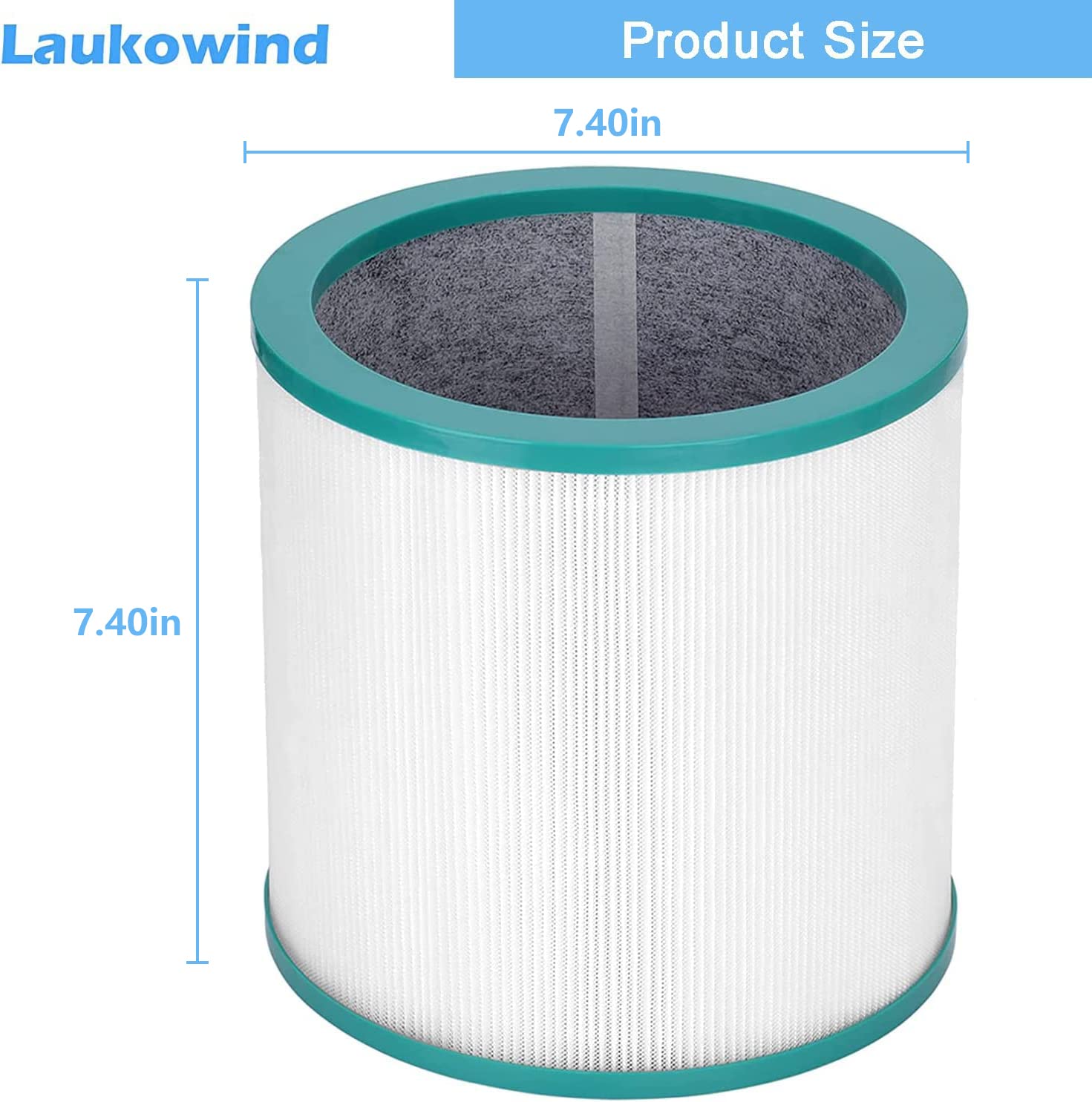 Laukowind Replacement TP02 Air Purifier Filters Compatible with All Dyson Pure Cool Link Models TP01, TP02, TP03, BP01, AM11 Tower Purifier Part # 968126-03 305158-01, 305159-01, 308400-01 (2 Pack)