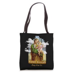 saint joseph catholic church st. joseph with infant jesus tote bag