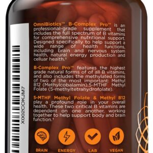 Vitamin B Complex PRO - High Potency B Complex Supplement with Methyl B12, Methyl Folate, and Complete B complex (B1, B2, B3, B5, B6, B7, B8, B9, B12) - Vitamin B Complex capsules - 90 Vegan Capsules