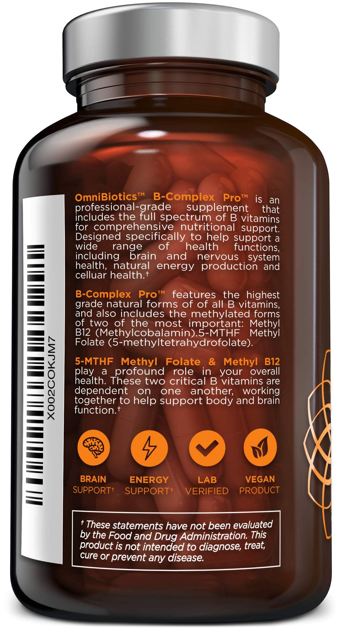 Vitamin B Complex PRO - High Potency B Complex Supplement with Methyl B12, Methyl Folate, and Complete B complex (B1, B2, B3, B5, B6, B7, B8, B9, B12) - Vitamin B Complex capsules - 90 Vegan Capsules