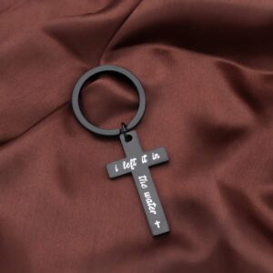 I Left it in The Water Keychain Bless Cross Keychain Baptism Gift Religious Jewelry Christian Cross Gift (KB-I Left it in The Water)