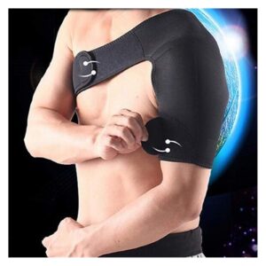 lanren adjustable men women left shoulder brace support strap sport protector belt bandage joint injury pain relief