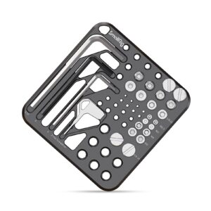 smallrig 20pcs screws and hex key storage plate with 1/4"-20 3/8"-16 m2.5 m3 m4 m5 stainless steel screws and 4pcs hex keys md3184