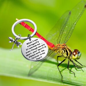 PENQI Dragonfly Jewelry Dragonfly Memorial Gift When I See a Dragonfly It Reminds Me Your Spirit Is Always With Me Keychain Loss of Loved One Gift (Dragonfly Keychain)