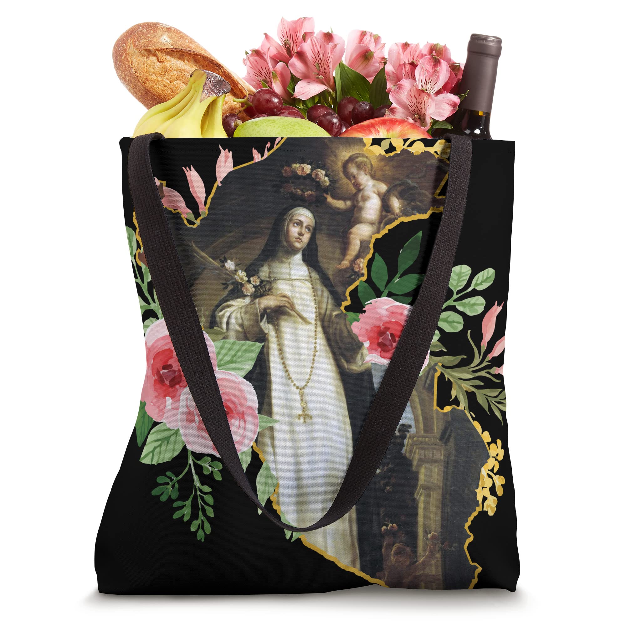 St. Rose of Lima Catholic Saint Outline of Peru Tote Bag