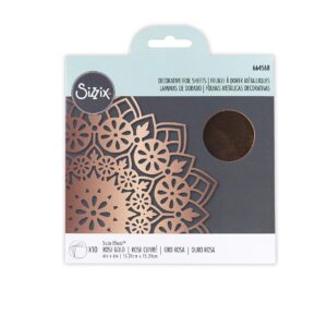 Sizzix Rose Gold Effectz Decorative Foil 664568, Metallic Transfer 6" x 6" 10 Sheets