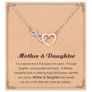 shonyin mother daughter necklace mothers day gifts from daughter infinity heart pendant necklace jewelry for women mother in law mom necklace valentines day gifts for mom daughter